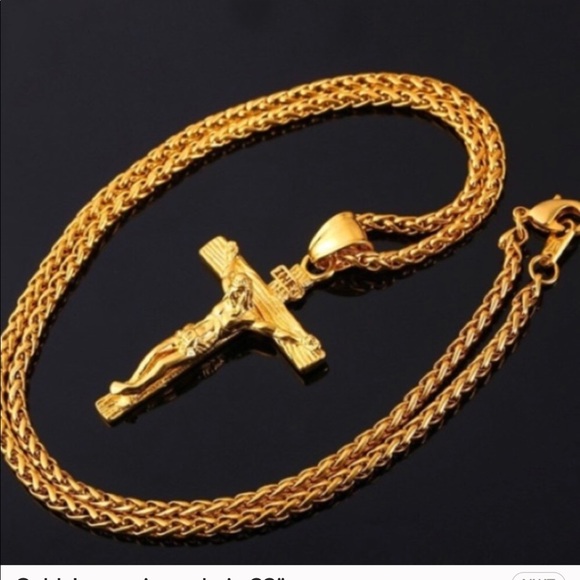 Accessories | Gold Jesus Piece Chain 22 | Poshmark